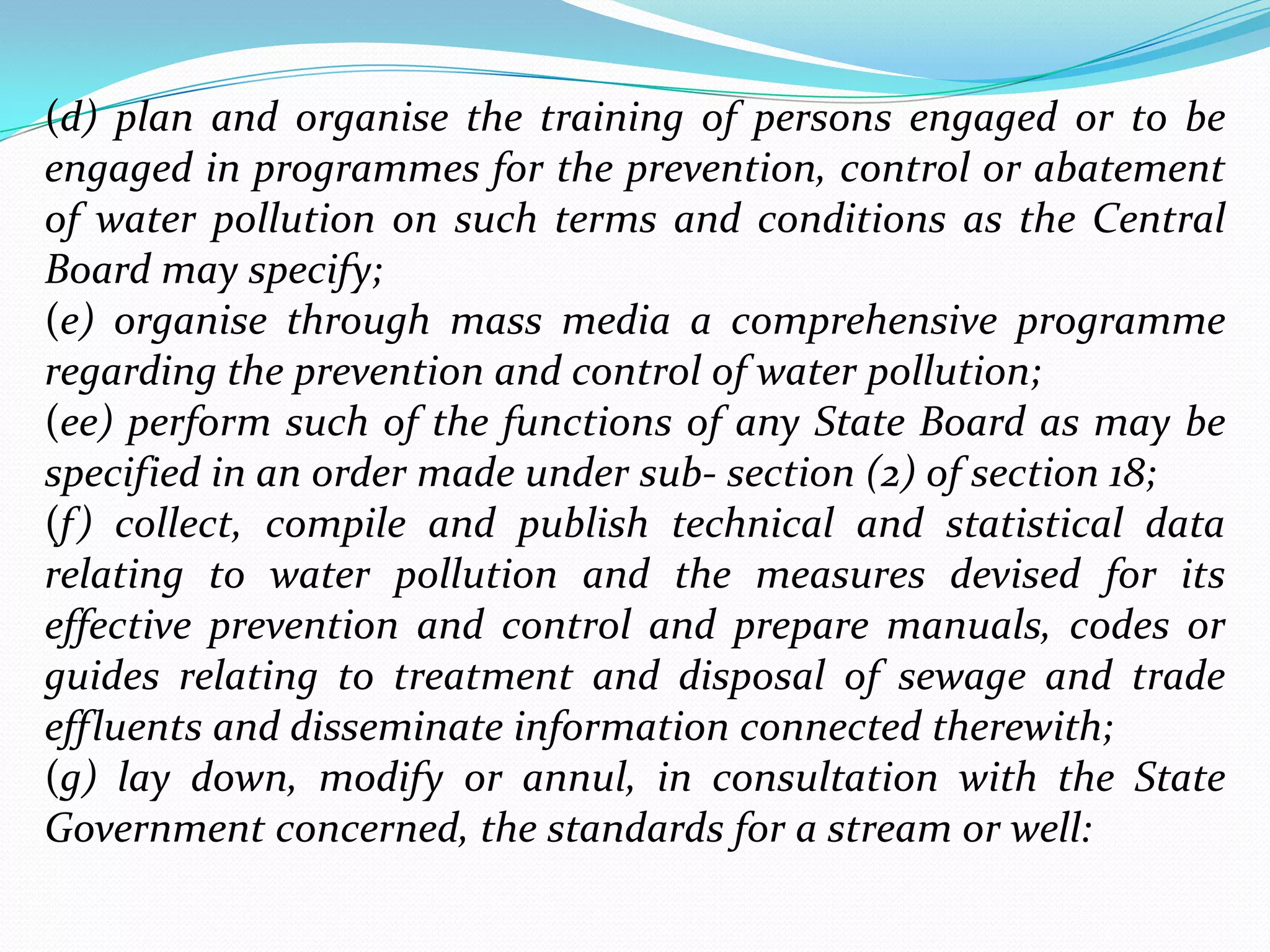 Water (prevention and control of pollution) act, 1974 | PDF