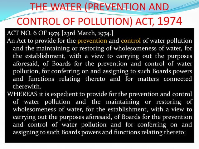 Water (prevention and control of pollution) act, 1974 | PDF | Political ...