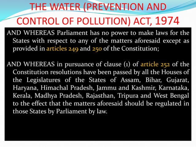 Water (prevention and control of pollution) act, 1974 | PDF | Political ...