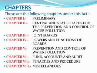 Water (prevention and control of pollution) act, 1974 | PDF