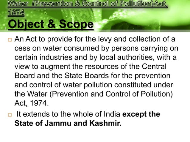 Water (prevention & control of pollution) act, 1974 | PPTX