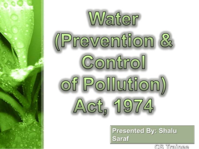 Water (prevention & control of pollution) act, 1974