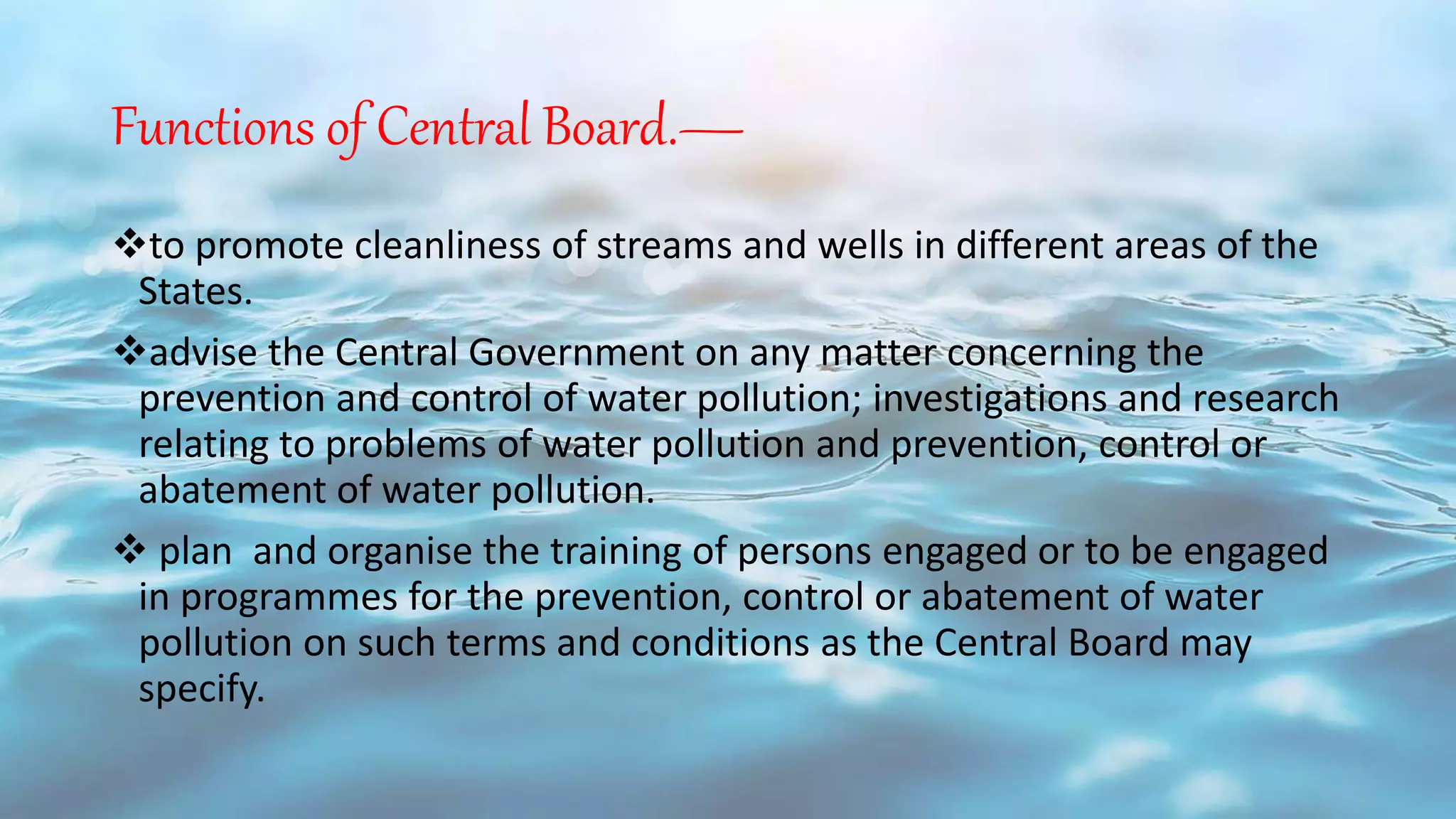Water (prevention control of pollution) act 1974 | PPTX