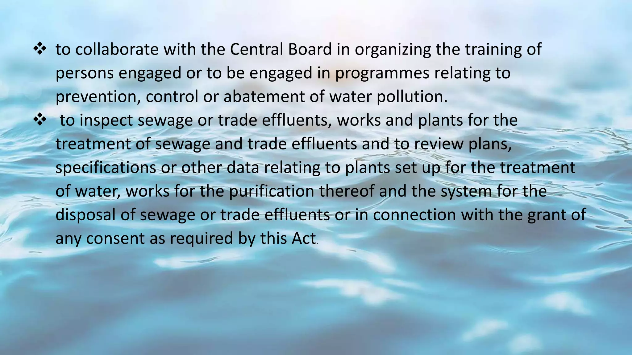Water (prevention control of pollution) act 1974 | PPTX