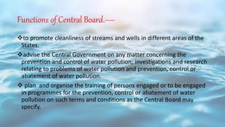 Water (prevention control of pollution) act 1974 | PPTX