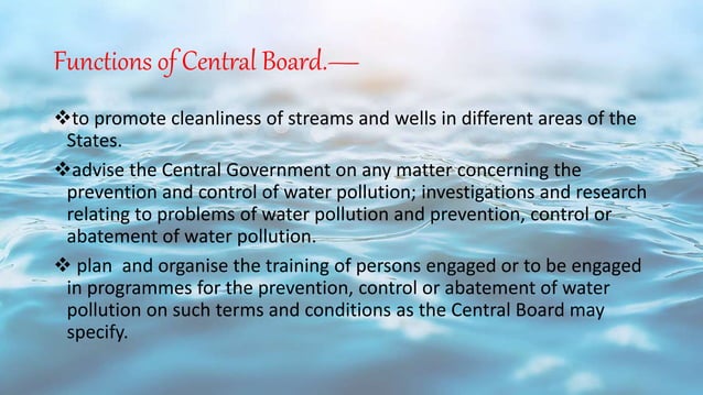 Water (prevention control of pollution) act 1974 | PPTX | Environmental ...
