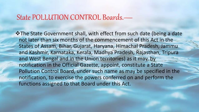 Water (prevention control of pollution) act 1974 | PPTX | Environmental ...