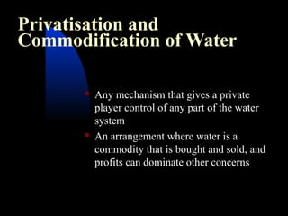 Water privatisation | PPT