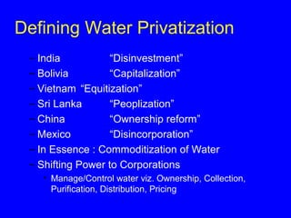 Water Privatization In Tamilnadu By World Bank | PDF