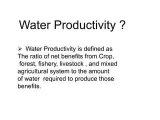 Water productivity | PPTX