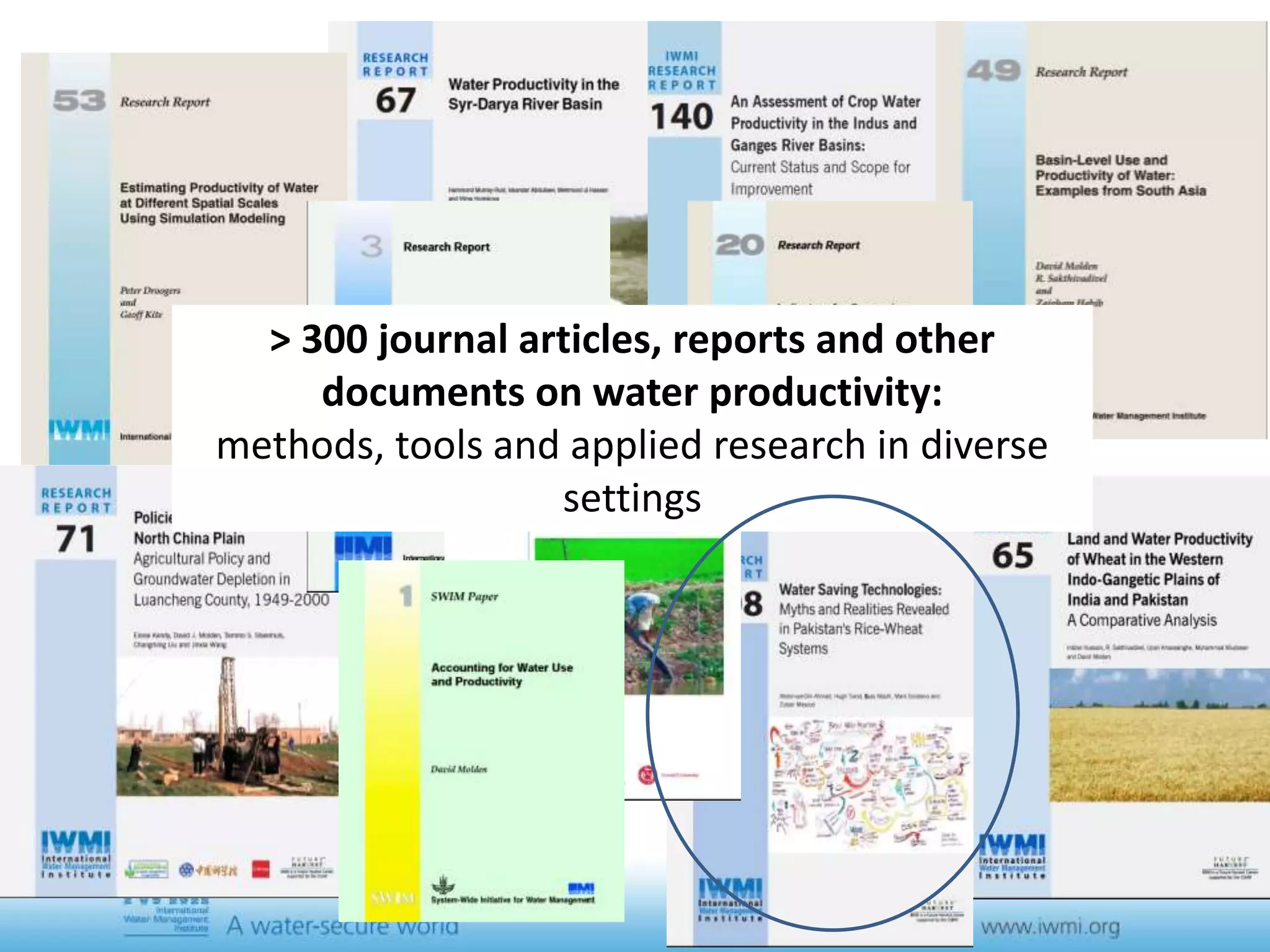 Evolving thinking on Agricultural Water Productivity: Lessons learned ...