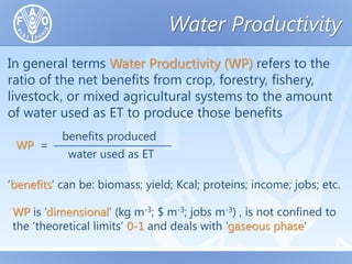 Technical Seminar “Water Efficiency, Water Productivity, Water Saving ...