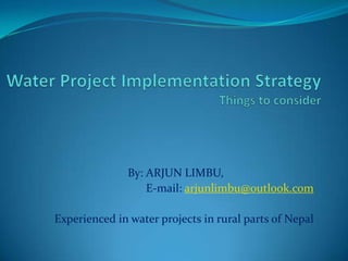 Water project implementation strategy | PPT