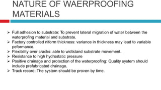 Waterproofing in structure | PPTX
