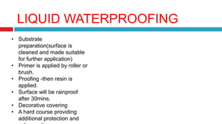 Waterproofing in structure | PPTX
