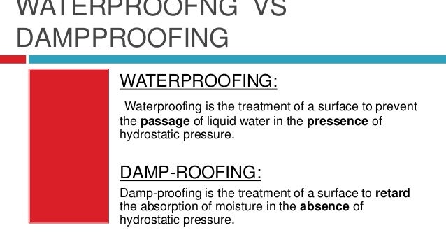 Waterproofing in structure
