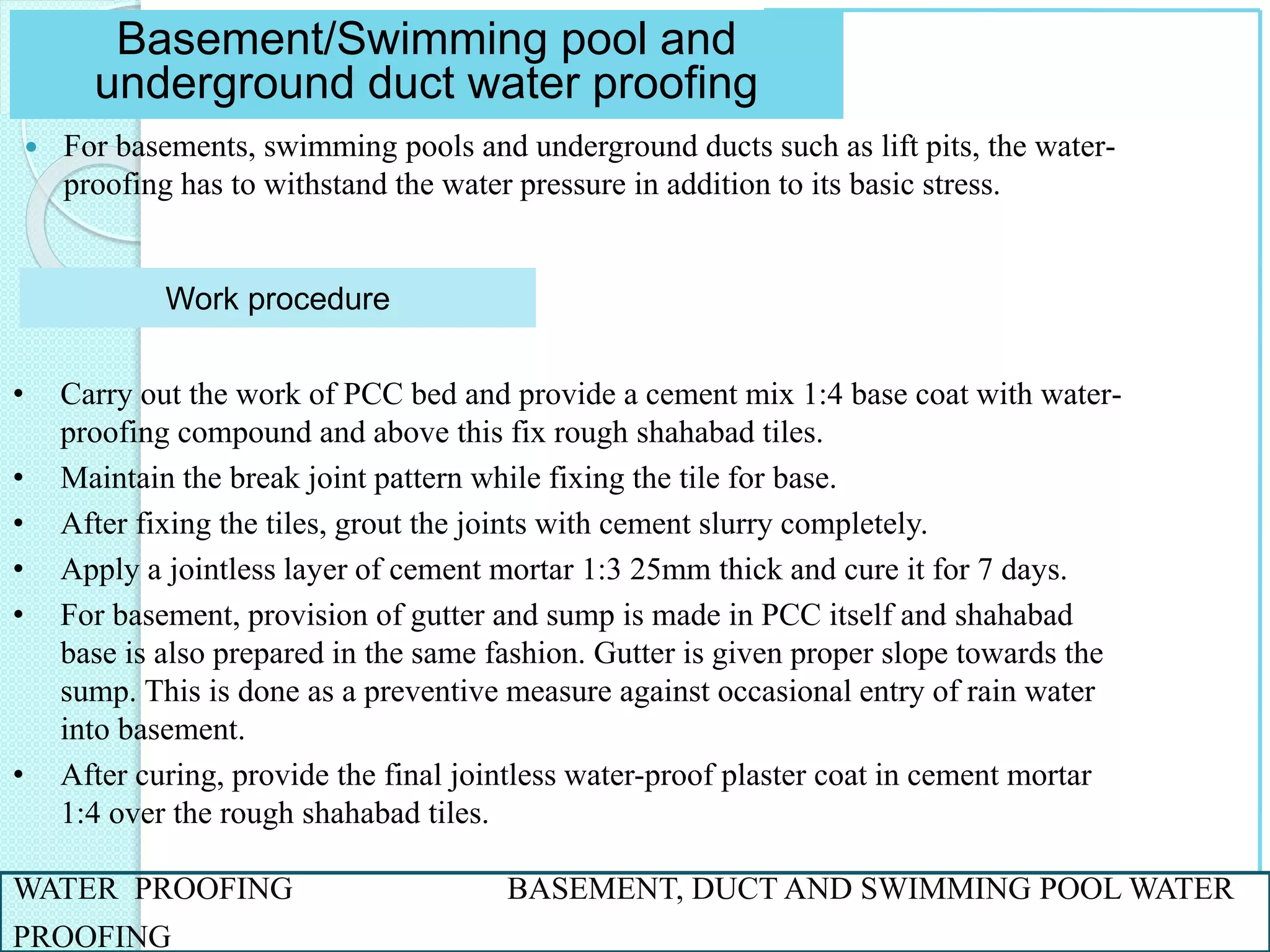 Water proofing in buildings | PPTX