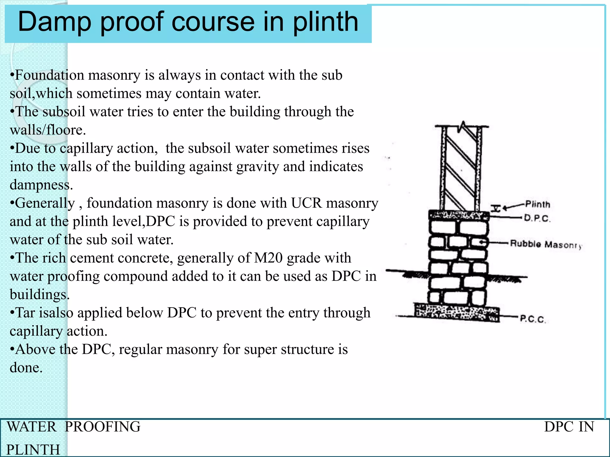 Water proofing in buildings | PPTX