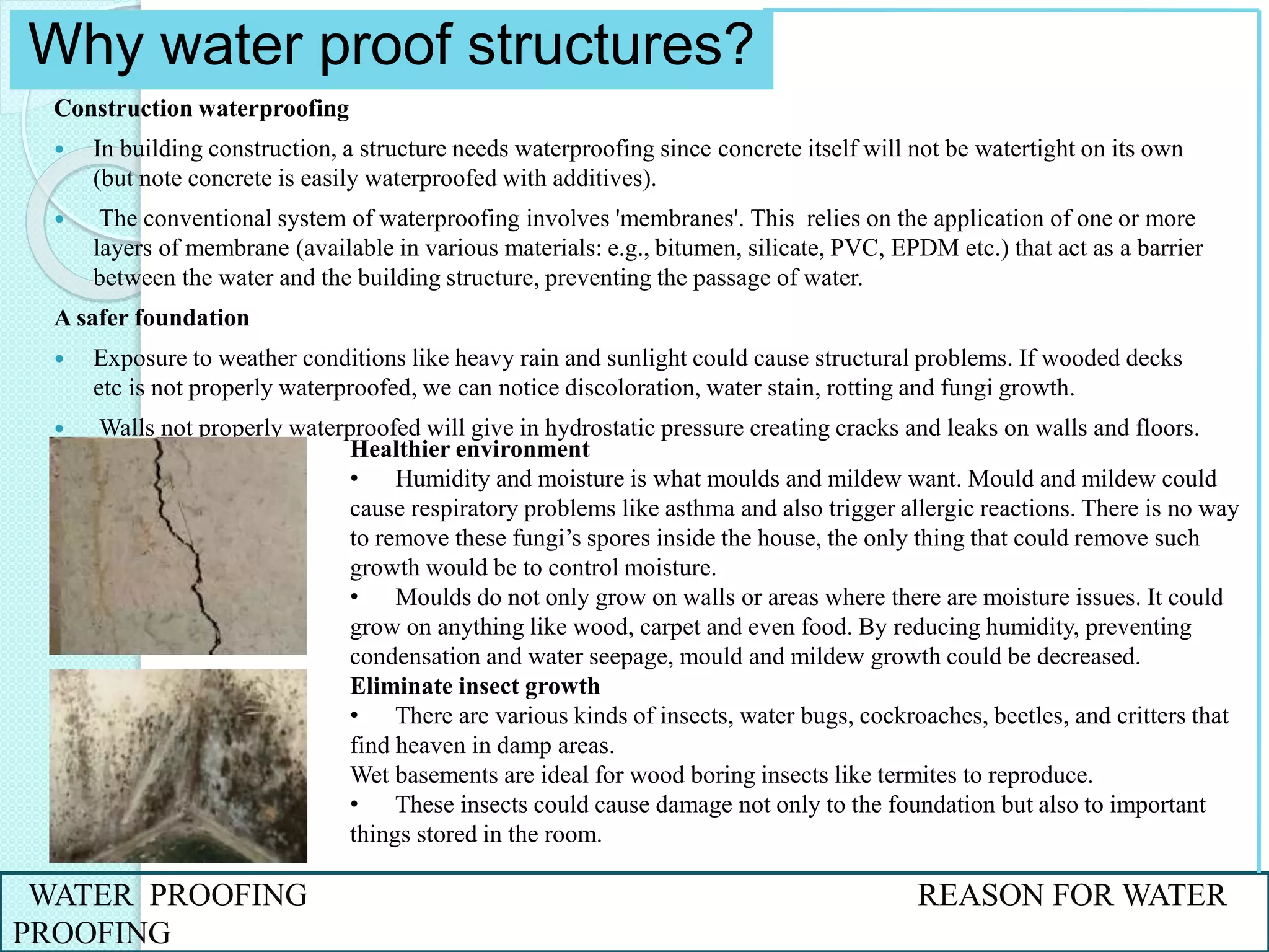 Water proofing in buildings | PPTX