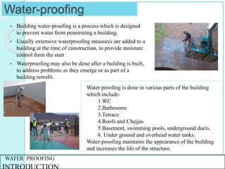 Water proofing in buildings | PPTX