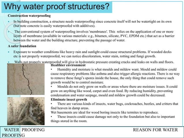 Water proofing in buildings | PPTX | Indoor Environmental Quality ...