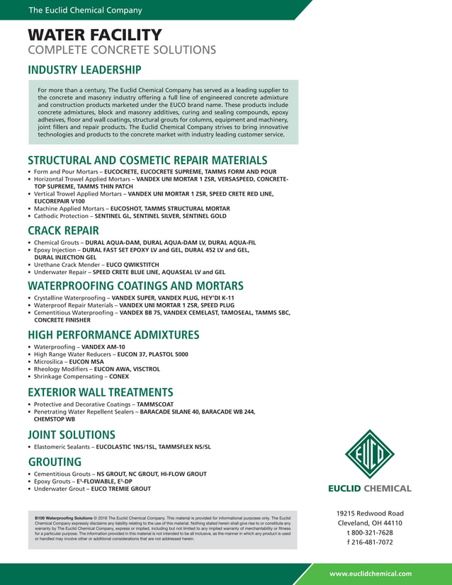 Waterproofing Brochure B109 Pdf