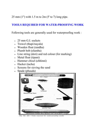 Waterproofing building work procedure - type, advantages, precautions | PDF