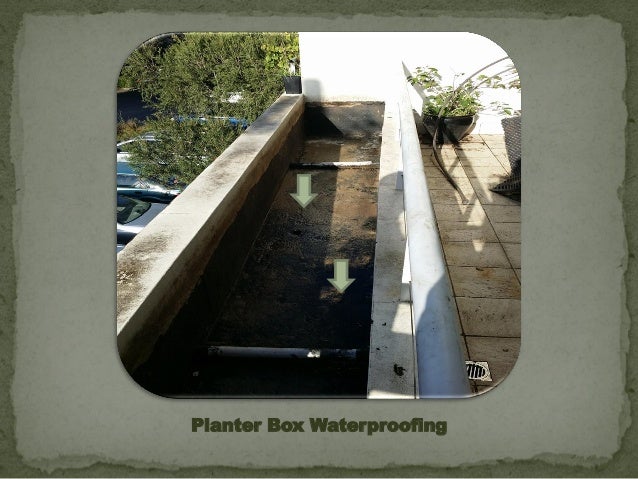 Waterproofing Planter Boxes Concrete Details