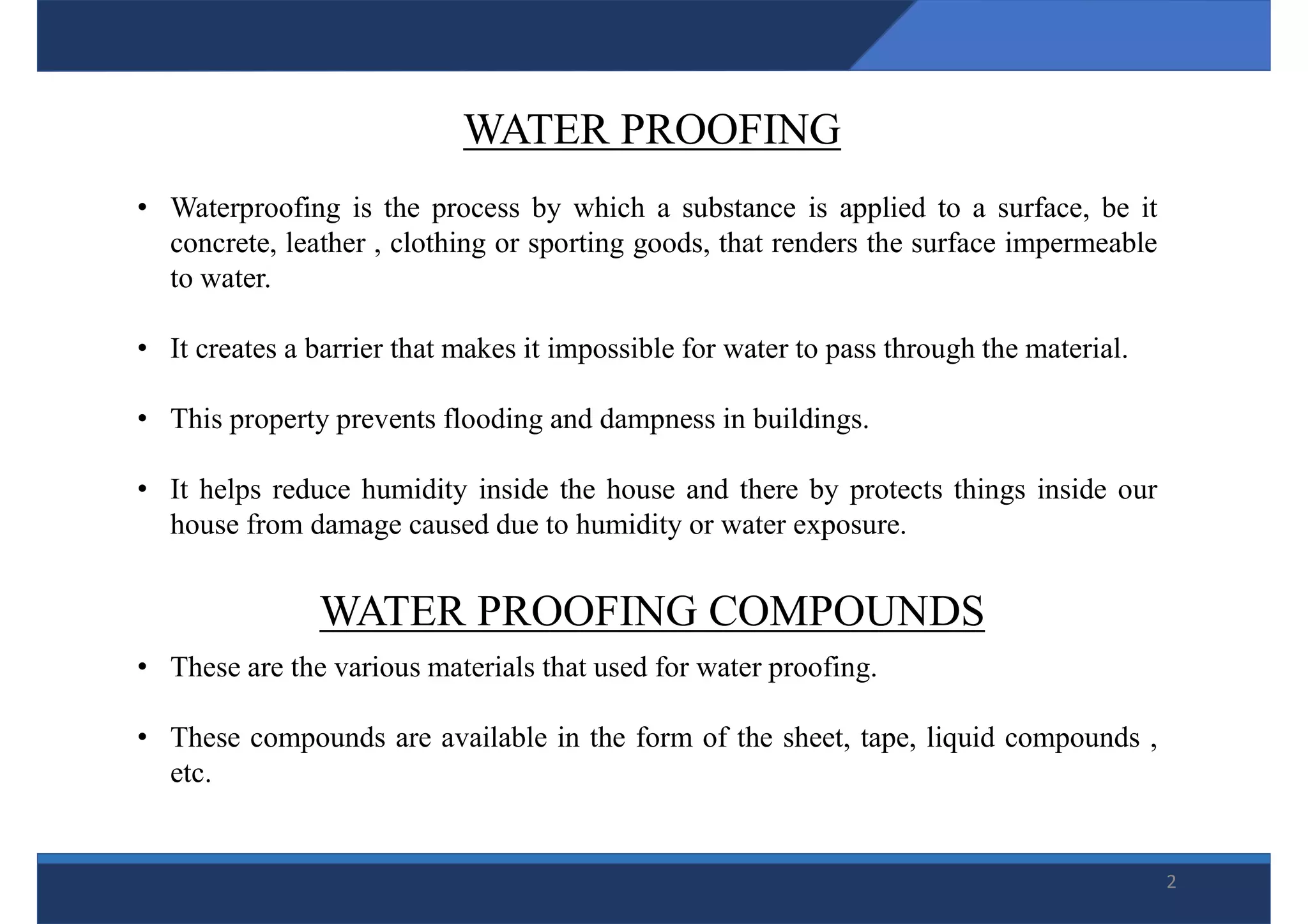 Water proofing compound | PDF