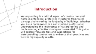 Waterproofing Contractors Tips and Suggestion | PPT