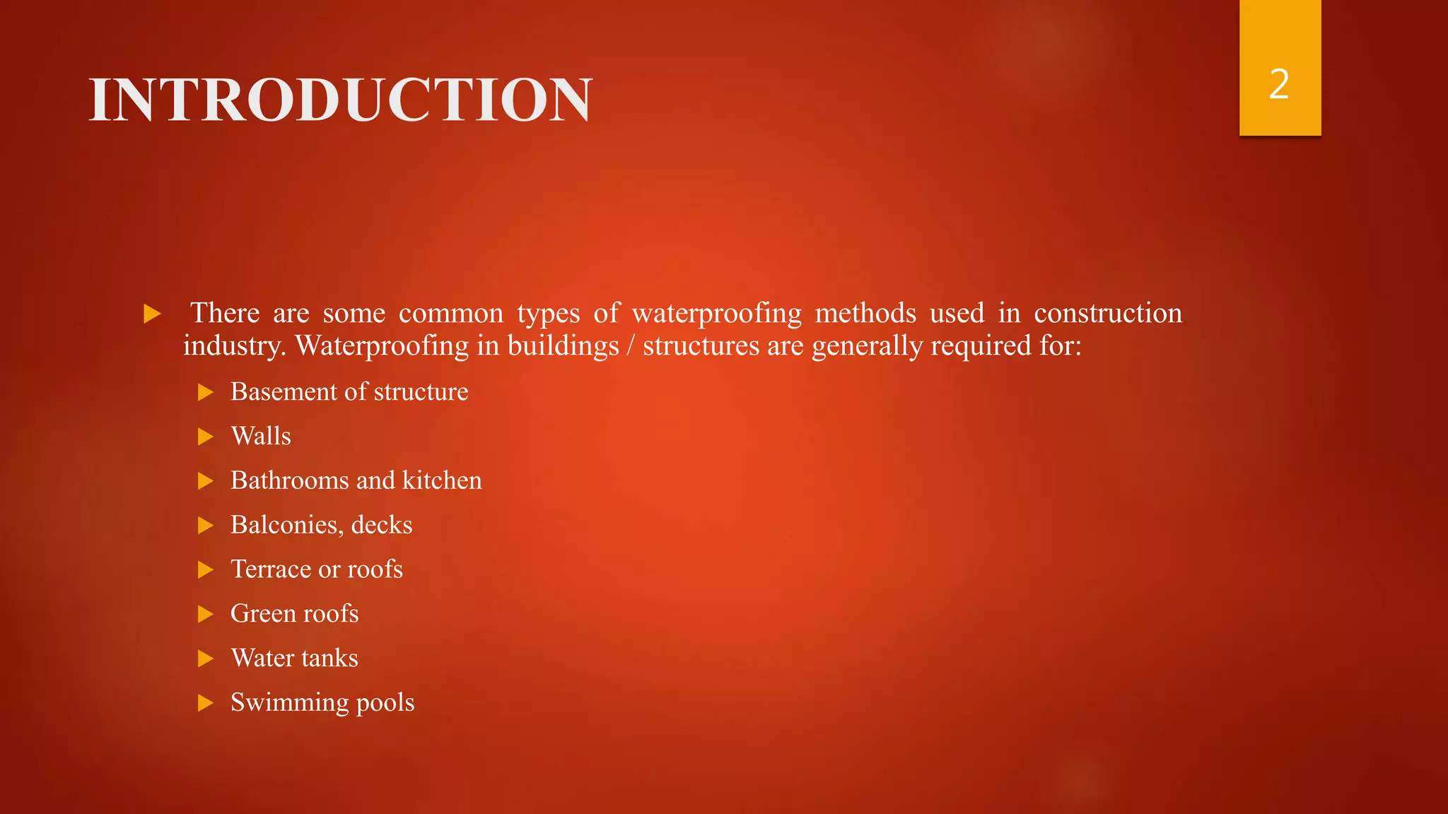 Water proofing methods | PPTX