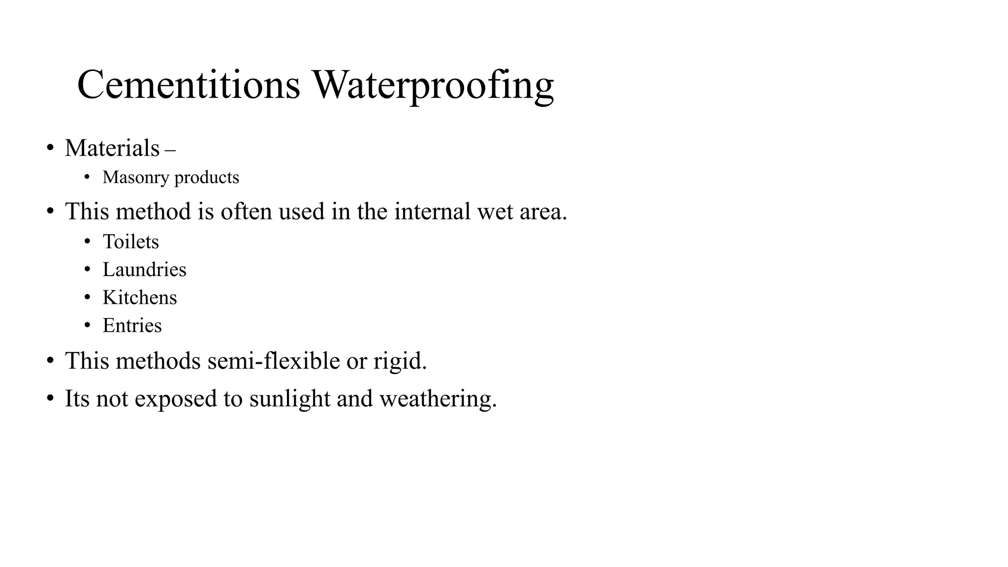 Waterproofing methods & materials used in construction | PPTX