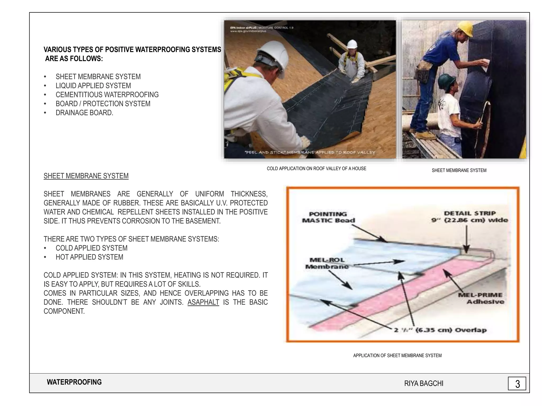 Waterproofing in building construction | PPTX