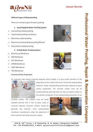 Water proofing of concrete structure | PDF