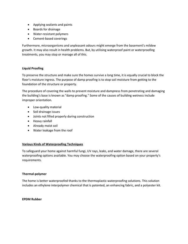 Waterproofing Solutions Pdf