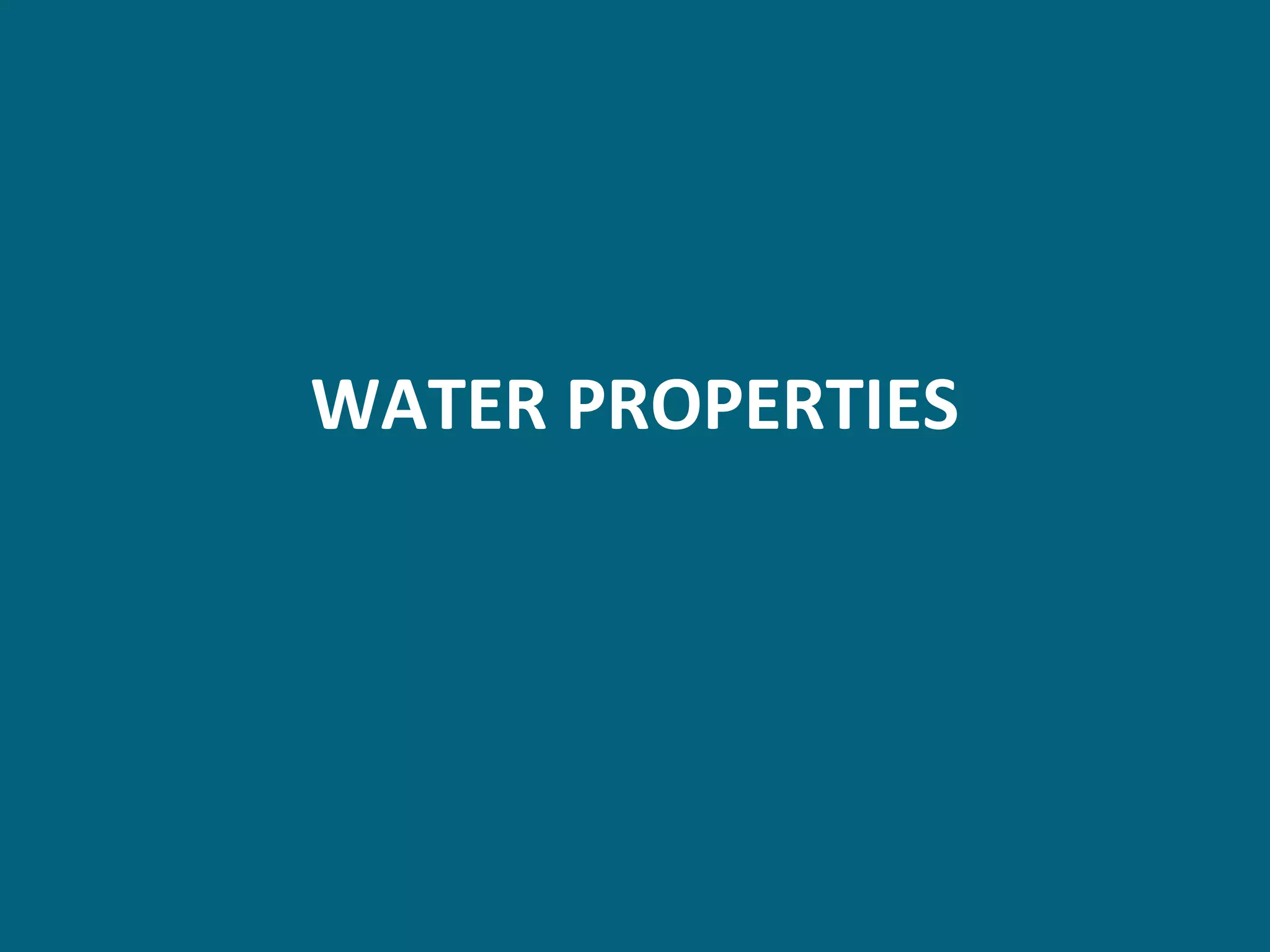 Water properties | PPT