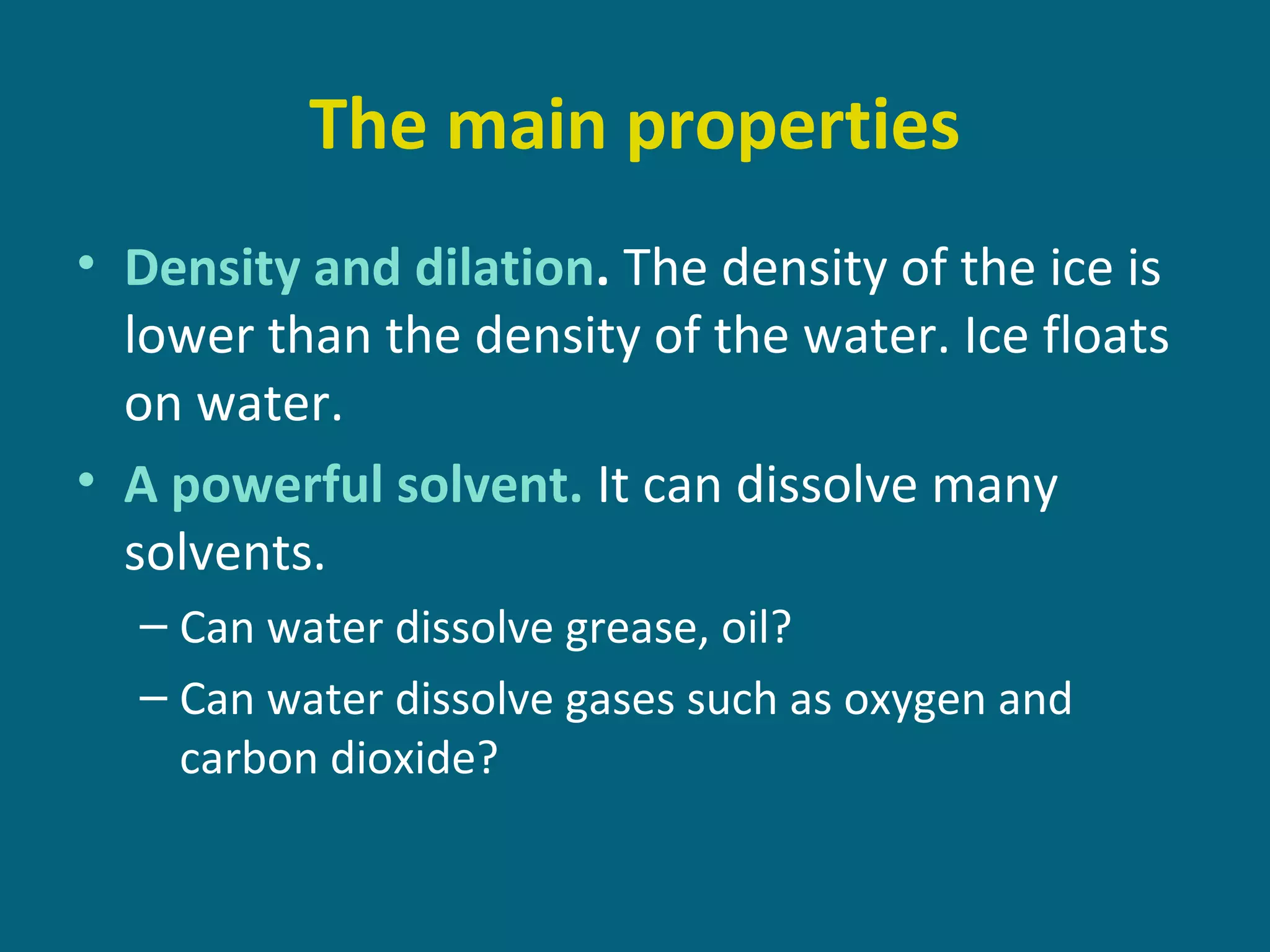 Water properties | PPT