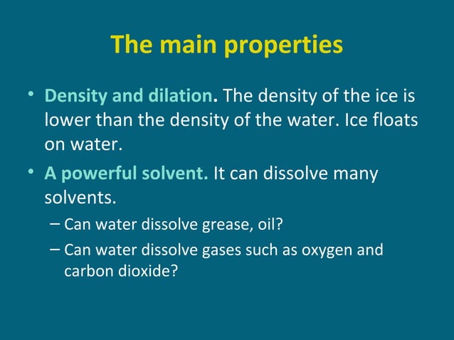 Water properties | PPT