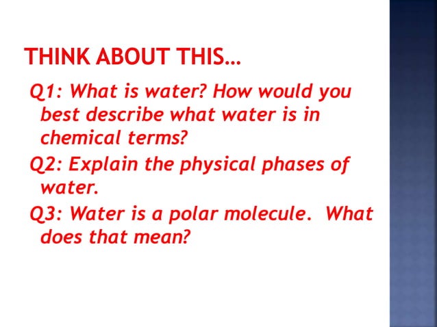 Water properties ppt | PPTX