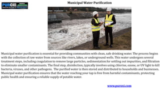 WATER PURIFICATION IN MUNICIPAL WATER SUPPLY | PPT