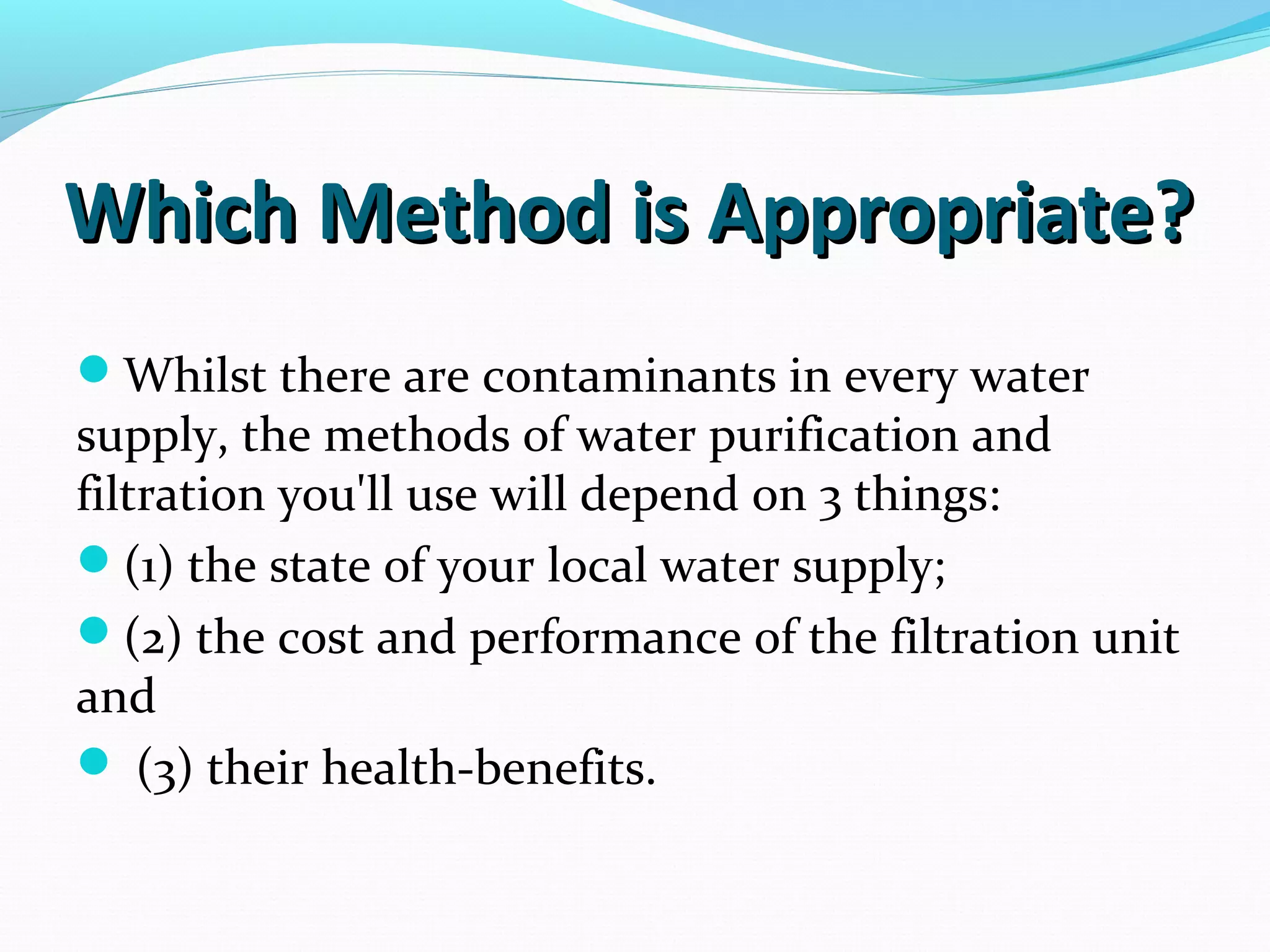 Water purification methods | PPT