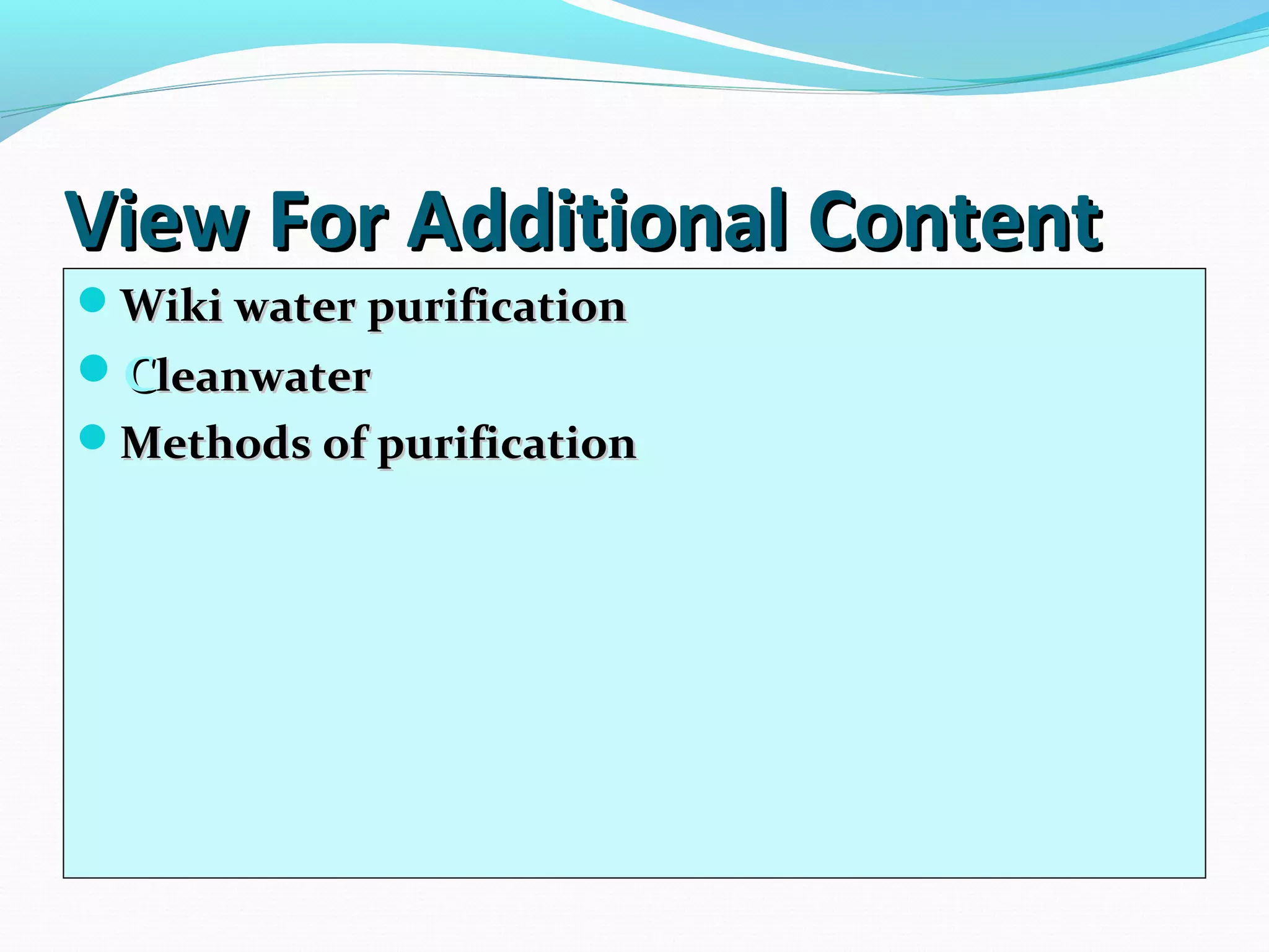 Water purification methods | PPT