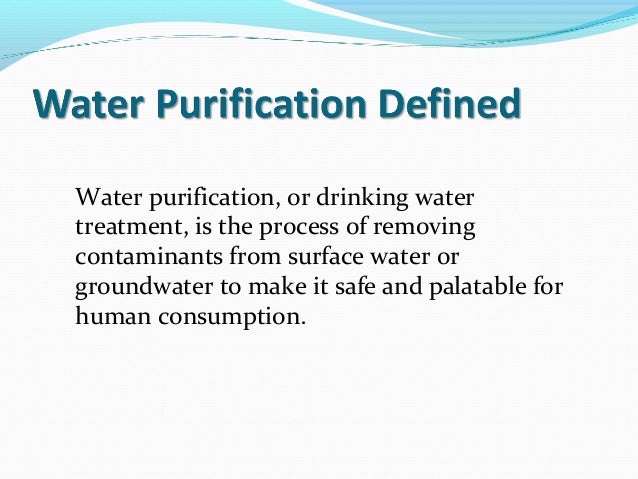 Water purification methods