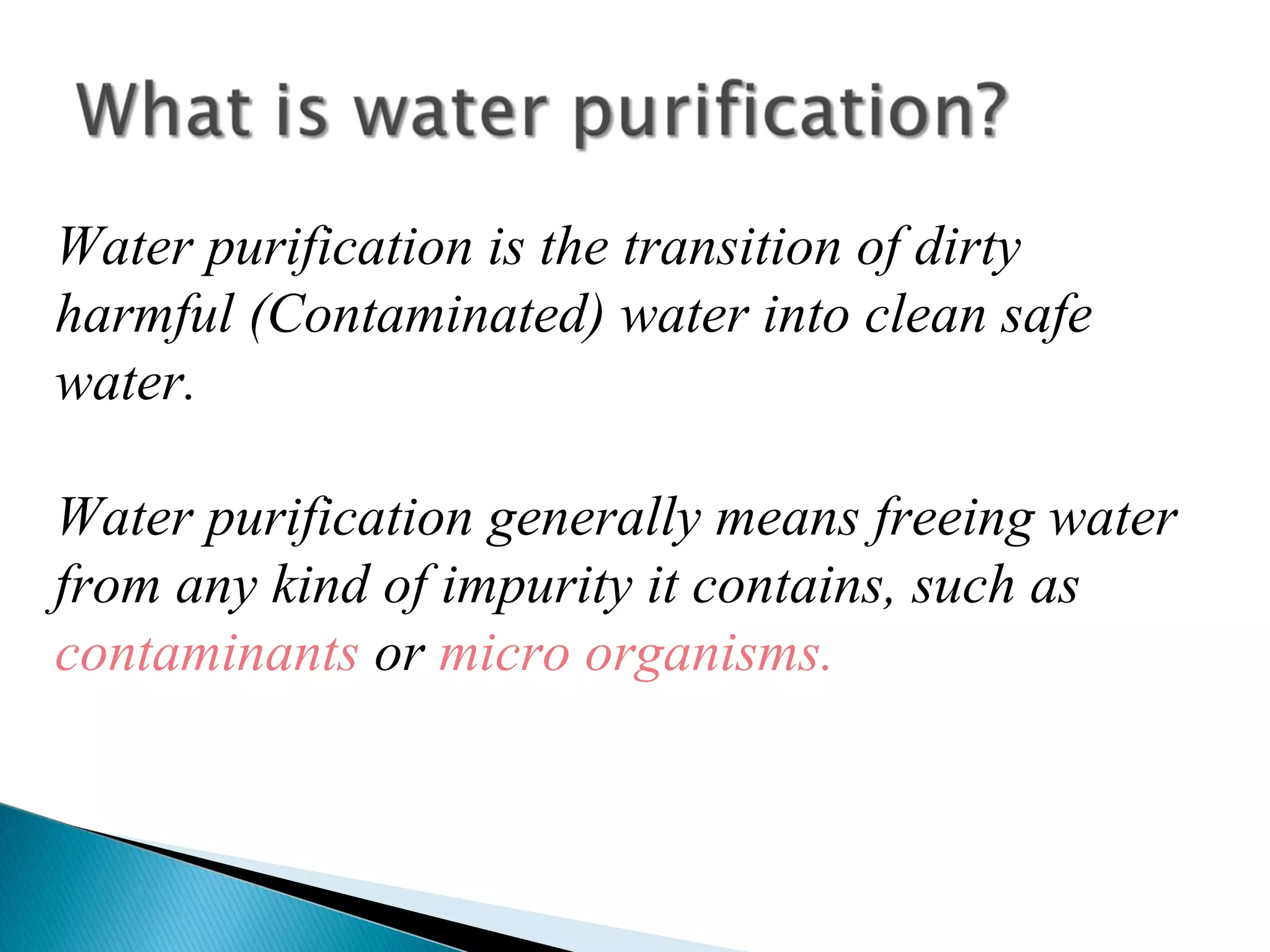 Water purification methods | PPT