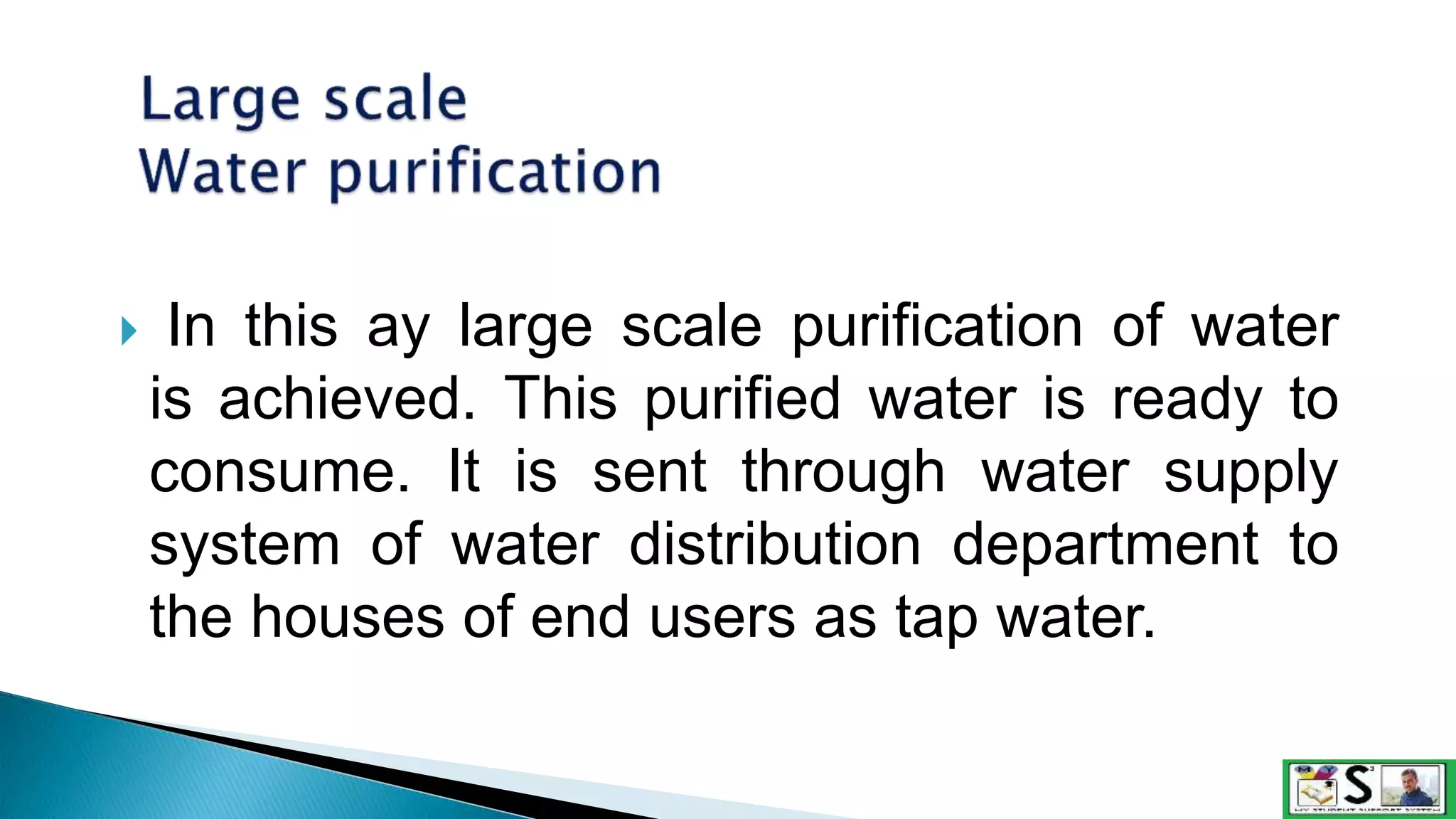 Water purification on large scale in english | PPTX
