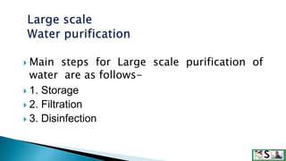Water purification on large scale in english | PPTX