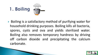 Water purification on small scale in english | PPTX