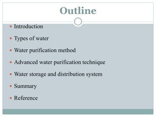 Water purification system | PPTX