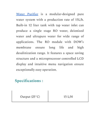 Water Purifier | PDF