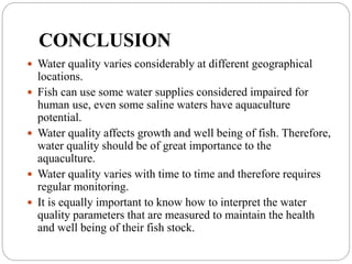 Water quality parameters | PPTX